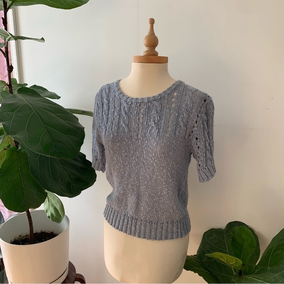 Vintage | Sweaters | True Vintage Blue Ramie Knit Jumper Sweater | Poshmark